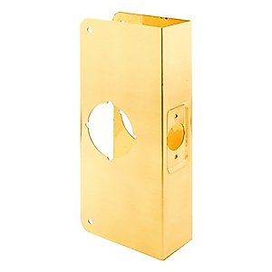 Prime-Line MP9540 Lock and Door Reinforcer, 2-1/8inch x 2-3/8inch x 1-3/8in, Solid Brass, (single pack)