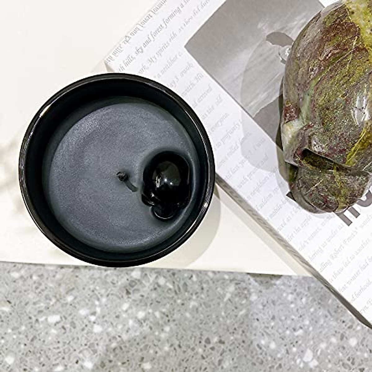 Scented Candles, Cool Candles, Black Candles, with Crystal Skull (Black Obsidian 1.5 inch), Skull Decor, Gothic Home Decor, Candles for Men, Halloween Candles, Gothic Décor, Skull Decorations