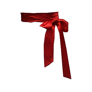 NANIA Wedding satin sash belt for special occasion dress bridal sash (Red)