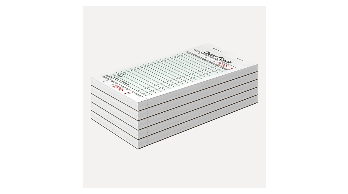 Adams Guest Check Pads - 50 Sheets, Perforated Receipt, White