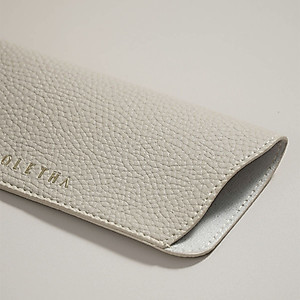 OLETHA Soft Glasses Case Set of 2 - Aesthetic Slim Travel Pouch Compatible with SOJOS Sunglasses, Eyeglass, Reading Glasses - Light Taupe