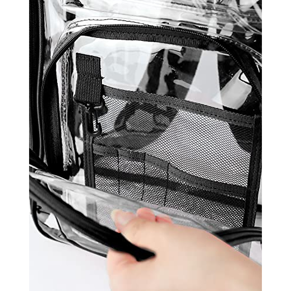 Teskyer Clear Backpack, Heavy Duty Clear Backpack for Boys and Girls, Kids Clear Backpack for School, Stadium Approved, Black