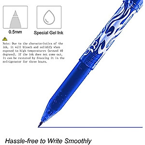 Hirsrian Erasable Pens, Erasable Gel Ink Colors Pen, 0.5mm Fine Point Ballpoint Pens Quick-drying Gel Erasable Pen for Adults Kids Students School Office Stationary Supplies Gifts