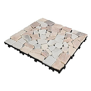 DOITOOL 1pc Stone Floor Plastic Floor Mat Outdoor Flooring Marble Tiles Non- Slip Bath Mat Pebble Tile Border Interlocking Bath Floor Tiles Floor Stone Tiles Stone Floor Tiles Home Decor