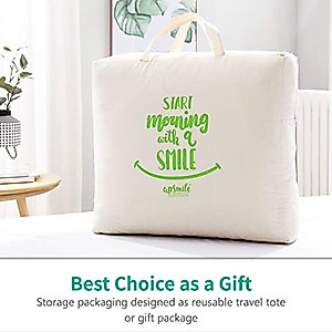 APSMILE Luxurious King Goose Feathers Down Comforter, Ultra-Soft Pima Cotton Goose Down Duvet, 39oz Hotel Collection Down Comforter Medium Warmth All Season Fluffy Duvet Insert (106x90, White)