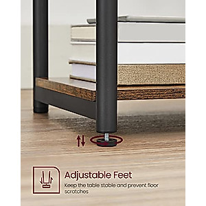 VASAGLE Side Table, Small End Table, Nightstand for Living Room, Bedroom, Office, Bathroom, Rustic Brown and Black ULET271B01, 5.7 " L X 11.8 " W X 19.7 " H