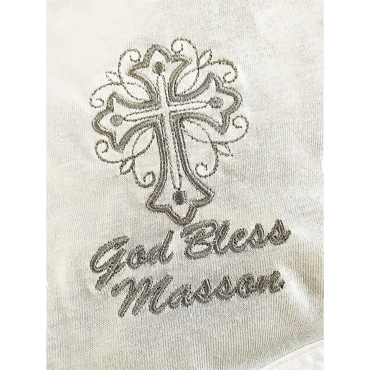 Personalized Baby Christening Embroidered Baby Bib - Customized Cotton Baby Bib with Embroidered Cross, Name & Baptism Date