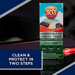 303 Convertible Fabric Top Cleaning and Care Kit - Cleans And Protects Fabric Tops - Includes 303 Tonneau Cover And Convertible Top Cleaner 16 fl. oz. + 303 Fabric Guard 16 fl. oz., (30520)
