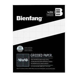 Bienfang Designer Grid Graph Paper Pad, 10x10 Cross Section, 8.5 x 11 Inches, 50 Sheets