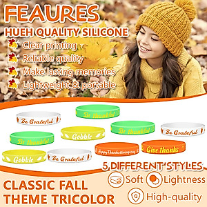 Huquary 100 Pcs Thanksgiving Bracelets Thanksgiving Silicone Wristbands Fall Party Favor Thanksgiving Party Favor Rubber Bracelets for Thanksgiving Party Decor Stuffers Filler Gifts Supplies 5 Style