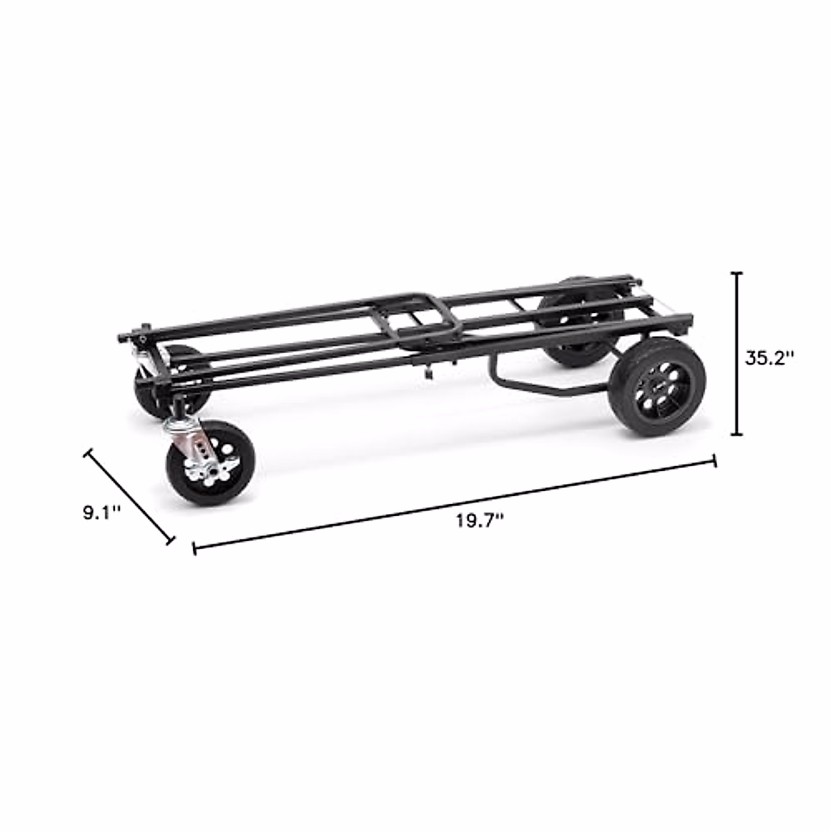 Rock-N-Roller R12STEALTH (All Terrain Stealth) 8-in-1 Folding Multi-Cart/Hand Truck/Dolly/Platform Cart/34" to 52" Telescoping Frame/500 lbs. Load Capacity, Black