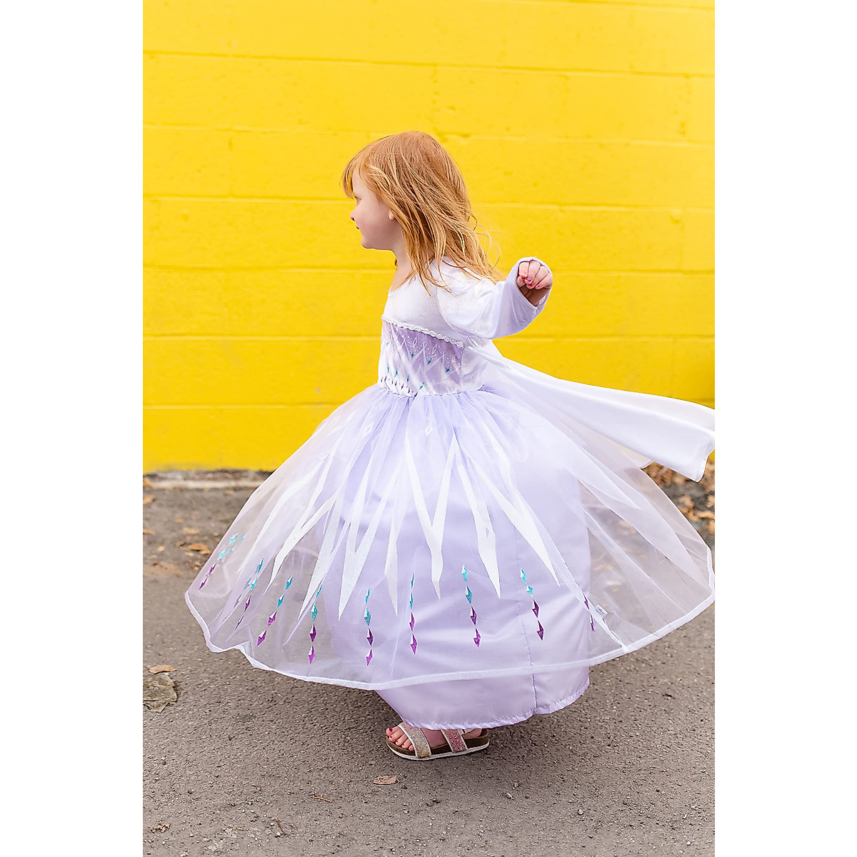 Little Adventures Ice Queen Coronation Dress up Costume (Large Age 5-7) - Machine Washable Child Pretend Play and Party Dress with No Glitter