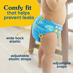 Charlie Banana Baby Washable and Reusable Cloth Diapers, 3 Soft Pocket Diapers and 6 Absorbent Inserts, One-Size, Under The Stars