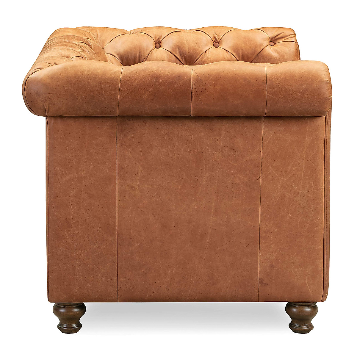 POLY & BARK Lyon Lounge Chair in Full-Grain Pure-Aniline Italian Leather in Cognac Tan