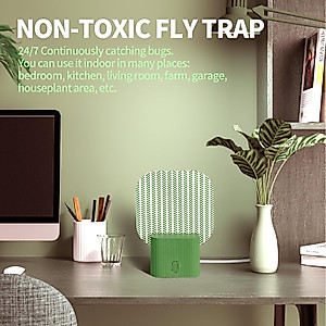 Fruit Fly Trap for House, Gnat Trap for Indoor, (2 Devices and 10 Refills) Flying Insect Traps for Home and Patio, Fly Catcher for Outdoor - 500 Sq Ft of Protection