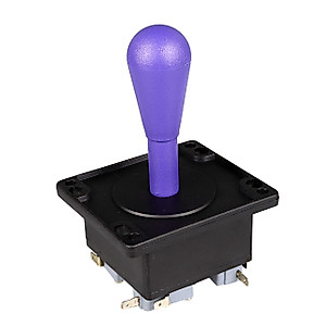 EG STARTS 2 Player Arcade Game DIY Kits Ellipse Oval Happ Type Joystick Hanlde + 18x American Style Arcade Buttons 1/2 Player Start Push Button (Purple & Orange)