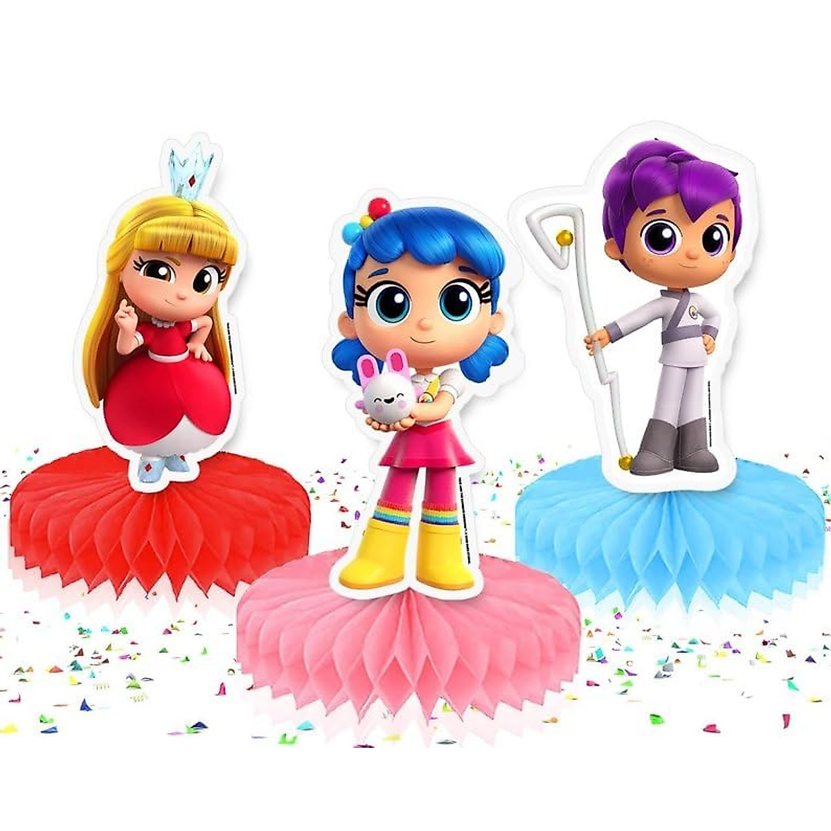 PC True and The Rainbow Kingdom Honeycombs Table Centerpieces for Birthday Party Decorations