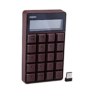 Desktop Calculator Wireless Digital Keyboard Calculator Two-in-one Computer Pen-Based Calculators with External Financial Accounting Keypad Calculators (Color : A-Brown)