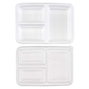 Good Cook Meal Prep, 3 Compartments BPA Free, Microwavable/Dishwasher/Freezer Safe, White