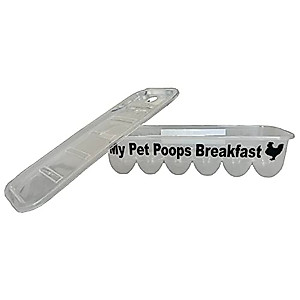 Plastic Egg Storage Containers with Lids and Custom Messages designed to make you smile! Great Gift! (My Pet Poops Breakfast)