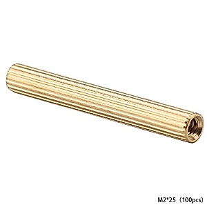 100Pcs Male Hex Brass PCB Motherboard Spacer Standoff, Computer Case M2 Single Head Male Brass Standoff Fastener Accessory for Computer Main Board(M2*25)