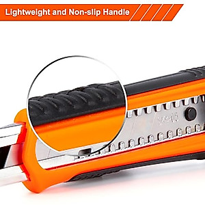 Vanquish Auto-loading Utility Knife Box Cutter with 10pcs Snap-off Blades for Cutting Ropes,Boxes and Cardboard 6026