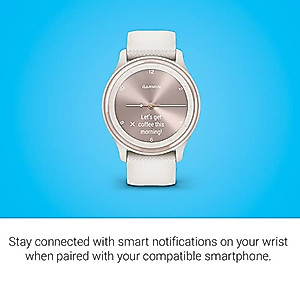 Garmin vivomove Sport, Hybrid Smartwatch, Health and Wellness Features, Touchscreen, White
