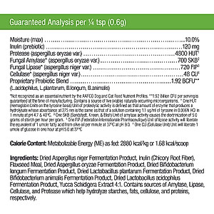 Only Natural Pet Complete Gut Health Complex - Probiotics & Digestive Enzyme Supplement for Dogs & Cats - Promotes Healthy Digestion, Immune System, Nutrient Absorption - Made in USA -3.5oz Powder