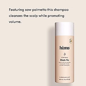 hims thick fix hair shampoo for thinning hair with saw palmetto to add volume and moisture, no parabens or sulfates, vegan and cruelty free, 2 pack, 6.4oz