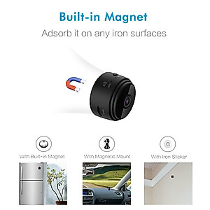 AREBI Hidden Cameras for Home Security, 1080p HD Mini Spy Camera Wi-Fi Wireless, Small Nanny Camera Indoor with Remote View, Motion Detection, Night Vision, Tiny Spy Cam A10 Plus [Original]