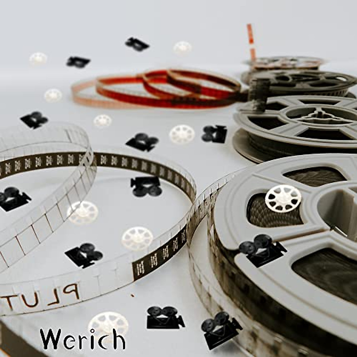 Werich Hollywood Movie Night theme Photography Confetti party Table Decoration ConfettiVideo Camera Metallic Foil Table Scatters Confetti for Party Wedding Birthday Baby Shower Bridal Shower Festival Theme P