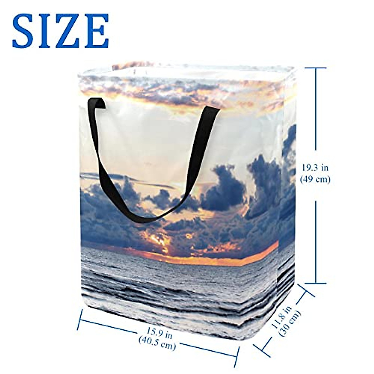 View Sea Laundry Basket Large Cloth Organizer Bag Basket Foldable Laundry Hamper with Handles