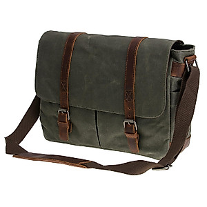 Waterproof Canvas 15" Macbook pro/ 15.6'' Leather Laptop Messenger Bag for Men Business Vintage shoulder bag/Briefcase Crossbody