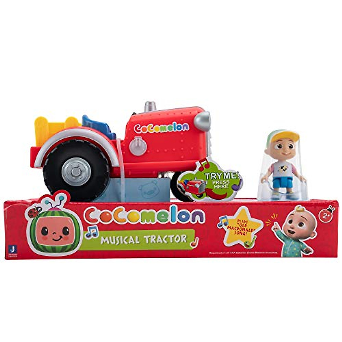 CoComelon Official Musical Tractor w/Sounds & Exclusive 3-inch Farm JJ Toy, Play a Clip of “Old Macdonald” Song Plus More Sounds and Phrases