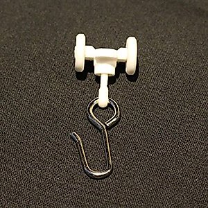 Room/Dividers/Now Curtain Track Roller Hooks - Curtain Rail Ceiling Gliders Set - Plastic Body and Wheels with Steel Hook - Glider Hooks for Curtains by Room Dividers Now (Pack of 20)