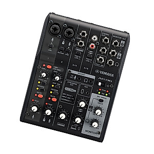 Yamaha AG06MK2 Black 6-Channel Live Streaming Loopback Mixer/USB Interface with Steinberg Software Suite