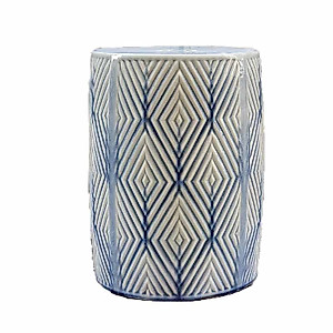 XARONF Modern Chinese Light Luxury Ceramic Drum Stools, Courtyard Garden Piers, Guzheng Stools, Living Room Replacement Shoes Embroidered Piers. (Color : Green)