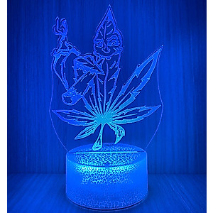 Yooce 420 Leaf 3D LED Table Lamp Night Light Optical Visual Illusion Home Decor Lighting
