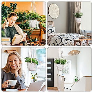 onepeng Macrame Plant Hanger,5 Arms Plant Hanger Indoor,Windchime Style Hanging Plant Holder,2 Pack Plant Hanger,Boho Home Decor Hanging Planters for Indoor Plants