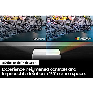 Samsung SP-LSP9T 130" The Premiere 4K Smart Laser Short-Throw Projector with an Additional 4 Year Coverage by Epic Protect (2021)
