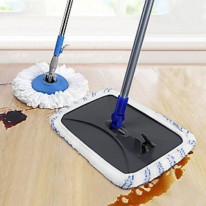 MASTERTOP Large Microfiber Mop - Microfiber Mop Floor Cleaning System, 16x8.4“ Flat Mop, Dust Mop, Hardwood Floor Mop, Washable, 360 Degree, 5 Microfiber Mop Replacement Pad, 1 Cleaning Scraper