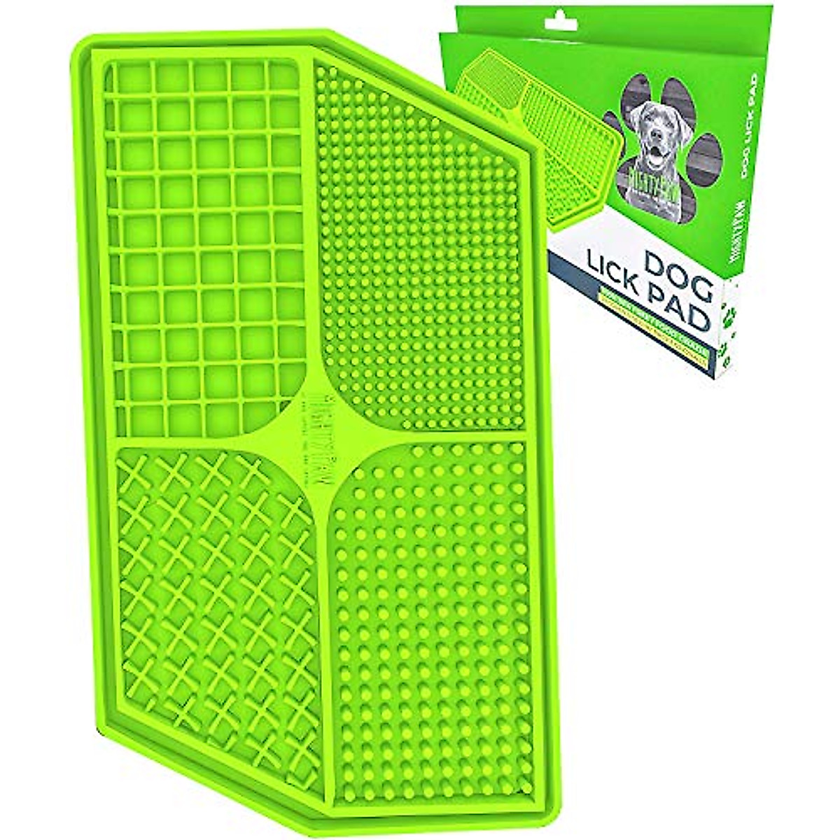 Mighty Paw Dog Lick Pad | BPA-Free Food Grade Silicone Mat for Fun, Anxiety, & Boredom Relief. Strong Suction Cups for Easy Grooming and Slow Feeding. Supports Dental Health. Dishwasher Safe