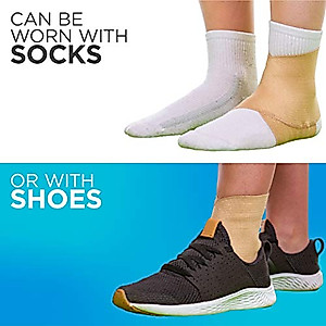 BraceAbility Elastic Ankle Brace | Foot Arch Support Sleeve for Gymnastics, Dance, Ballet, Cheerleading, Tumbling, Yoga, Pilates, Exercise to Prevent Ankle Sprain, Twisting & Swelling (Medium)