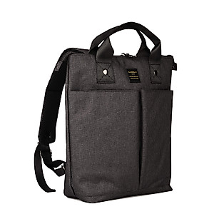 Kah&Kee Convertible Laptop Backpack and Tote Bag Handbag Concealed Strap Computer Compartment Travel School for Women Man (Black)