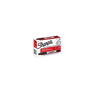 Sharpie Twin Tip Permanent Markers, Fine and Ultra Fine - Black (12 Count)