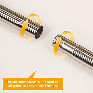 SEAYNFESH Stainless Steel Canopy Bed Frame Full Size, Thicken Metal Frame with 4 Corners Design Sturdy Bed Canopy Frame for Metal Bed Wood Bed Bedroom Decor