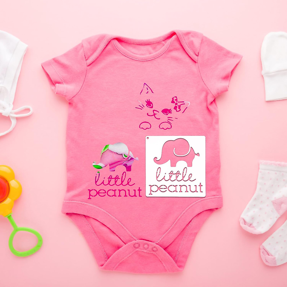 22pcs Baby Stencils, Baby Shower Stencils Baby Stencils for Painting Stencils for Fabric Painting Baby Shower for Baby Onesies Bib Bodysuit Bag Shirt Shoes