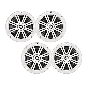 KICKER White OEM Replacement Marine 6.5" 4-Ohm Coaxial Speaker Bundle - 4 Speakers