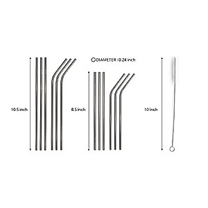 IFUNiD Reusable Stainless Steel Straws 12pcs Set with 2pcs cleaning brushes various size straws for various liquids for a safer earth.
