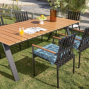 DYTXIII Set of 4 Outdoor Square Chair Cushions 18.5"x16"x2" for Patio, Water Resistant Patio Dining Seat Pads Replacement for Kitchen Garden and Outdoor Furniture Decoration - Celadon Geometric